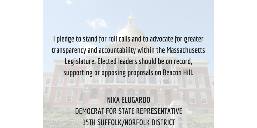 Nika Takes Transparency Pledge | Representative Nika Elugardo